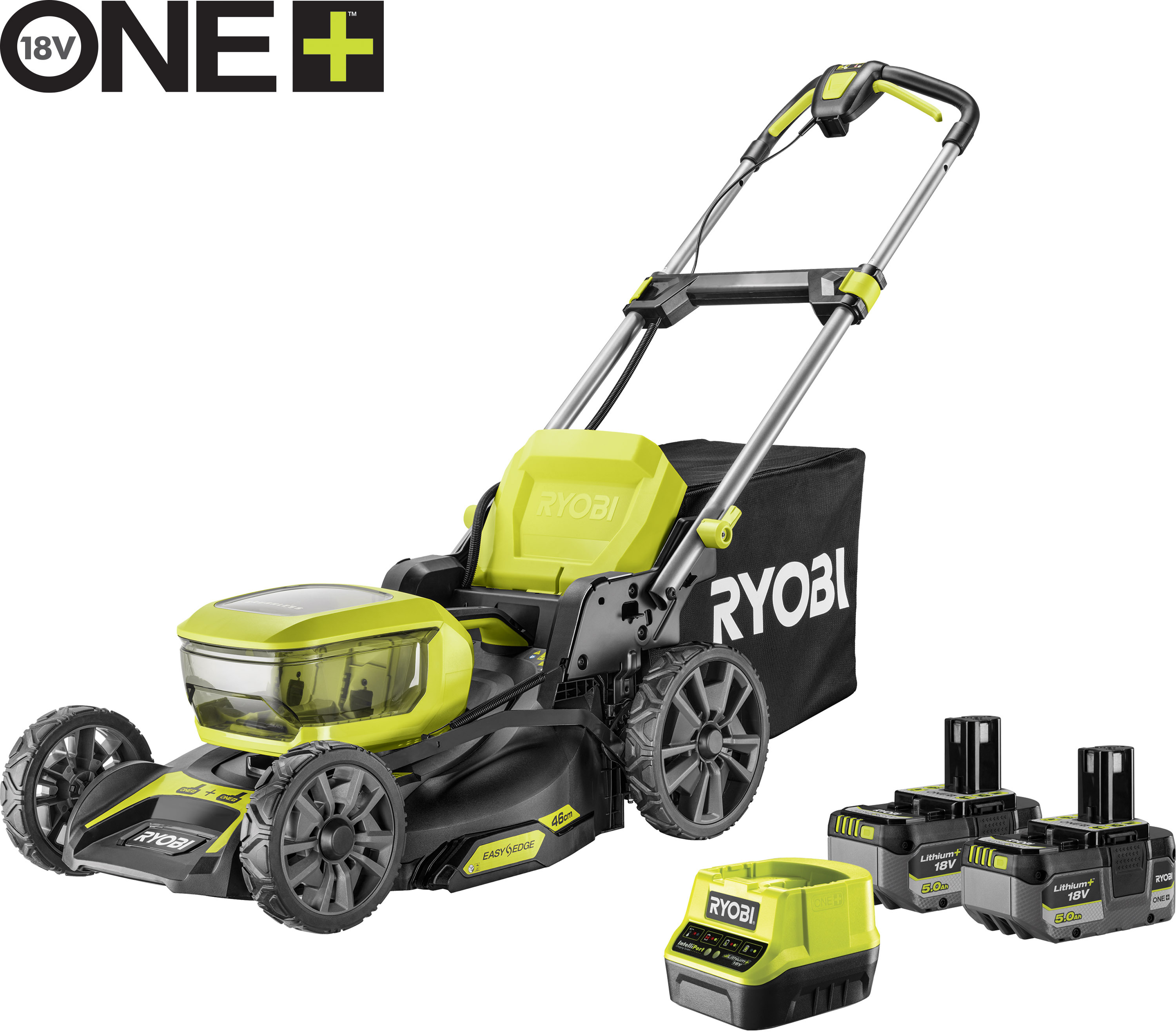 RYOBI RY18LMX46A-250 2x18V ONE+ Brushless cordless lawnmower 46cm (2x 5 ...