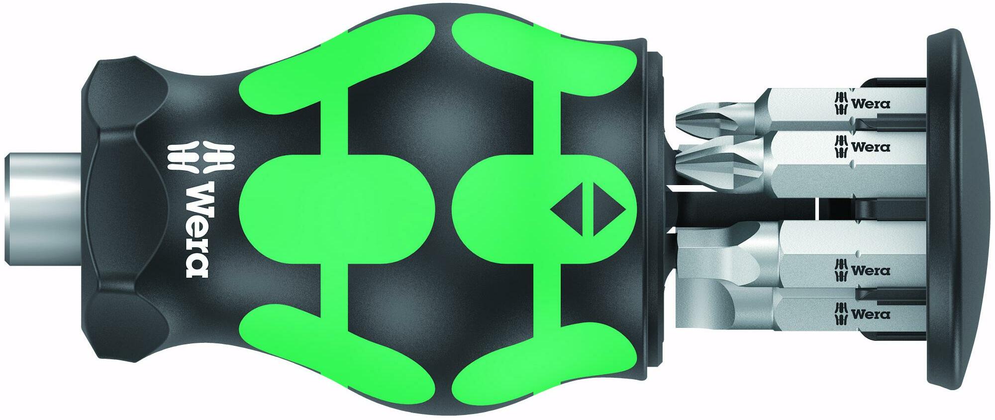 WERA Kraftform Kompakt Stubby Magazin 4 compact screwdriver with internal bit magazine 6-piece ...