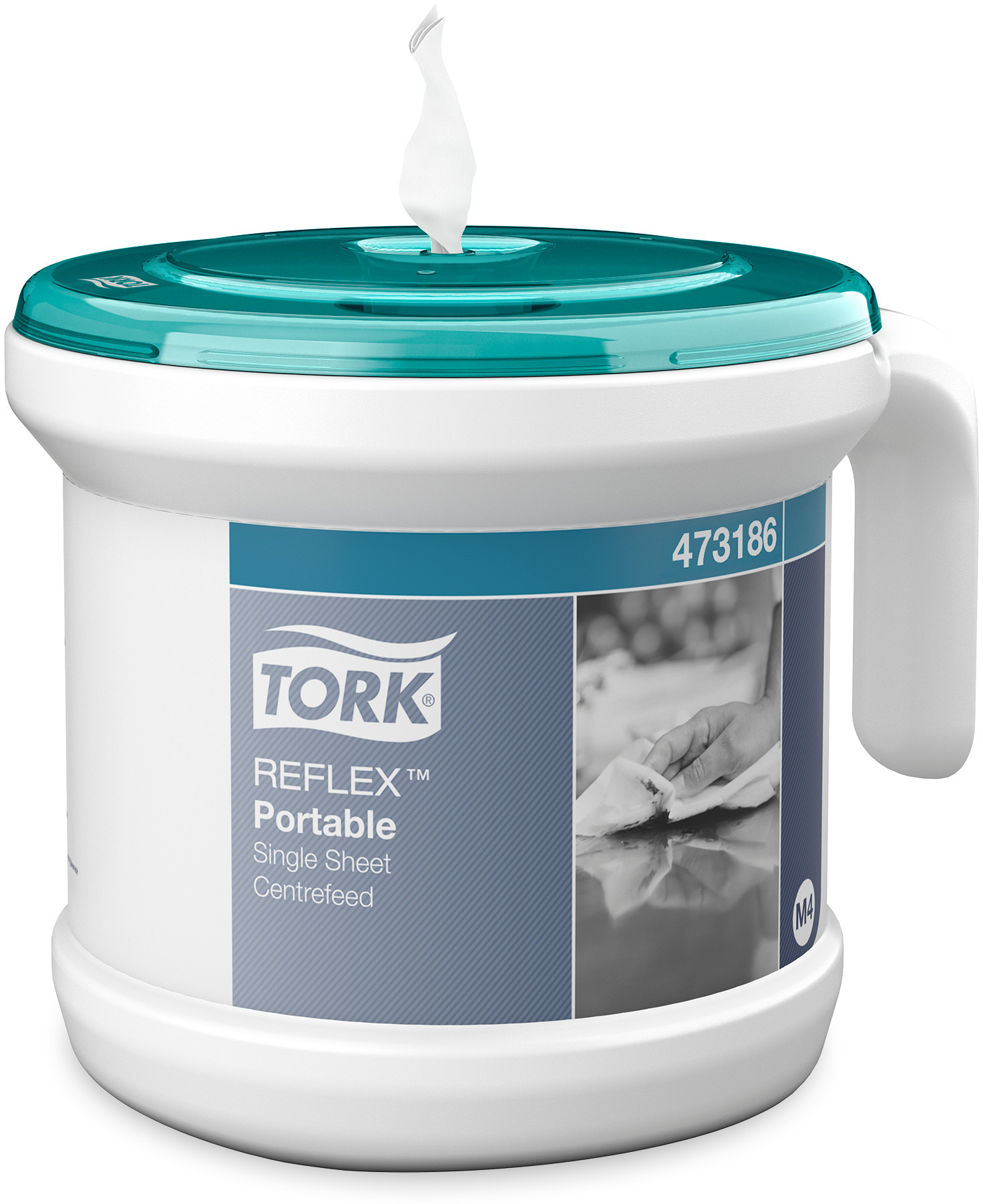 TORK 473186 Reflex portable centrefeed dispenser + roll starter pack ...