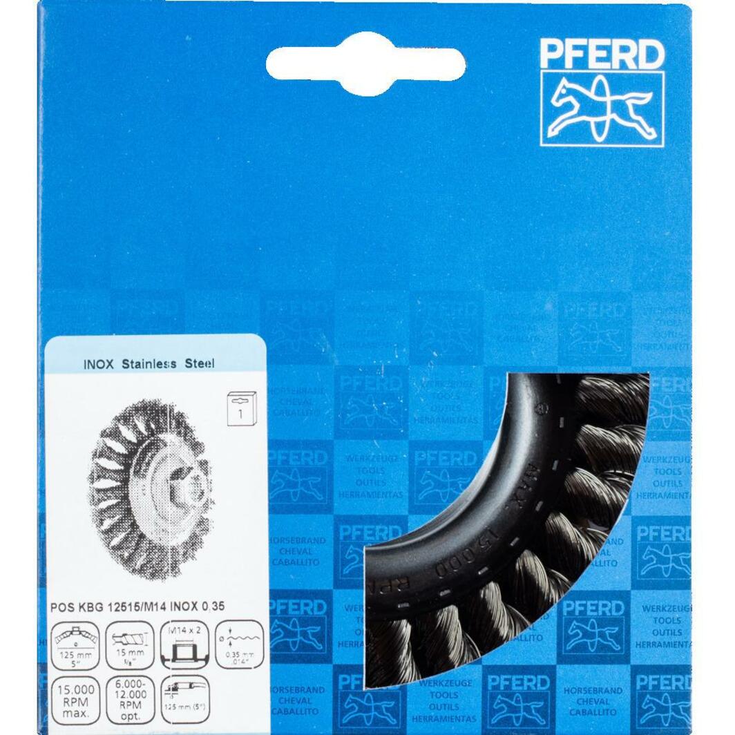 PFERD POS KBG 12515/M14 INOX 0,35 disk brush knotted Ø 125x15 mm M14 ...