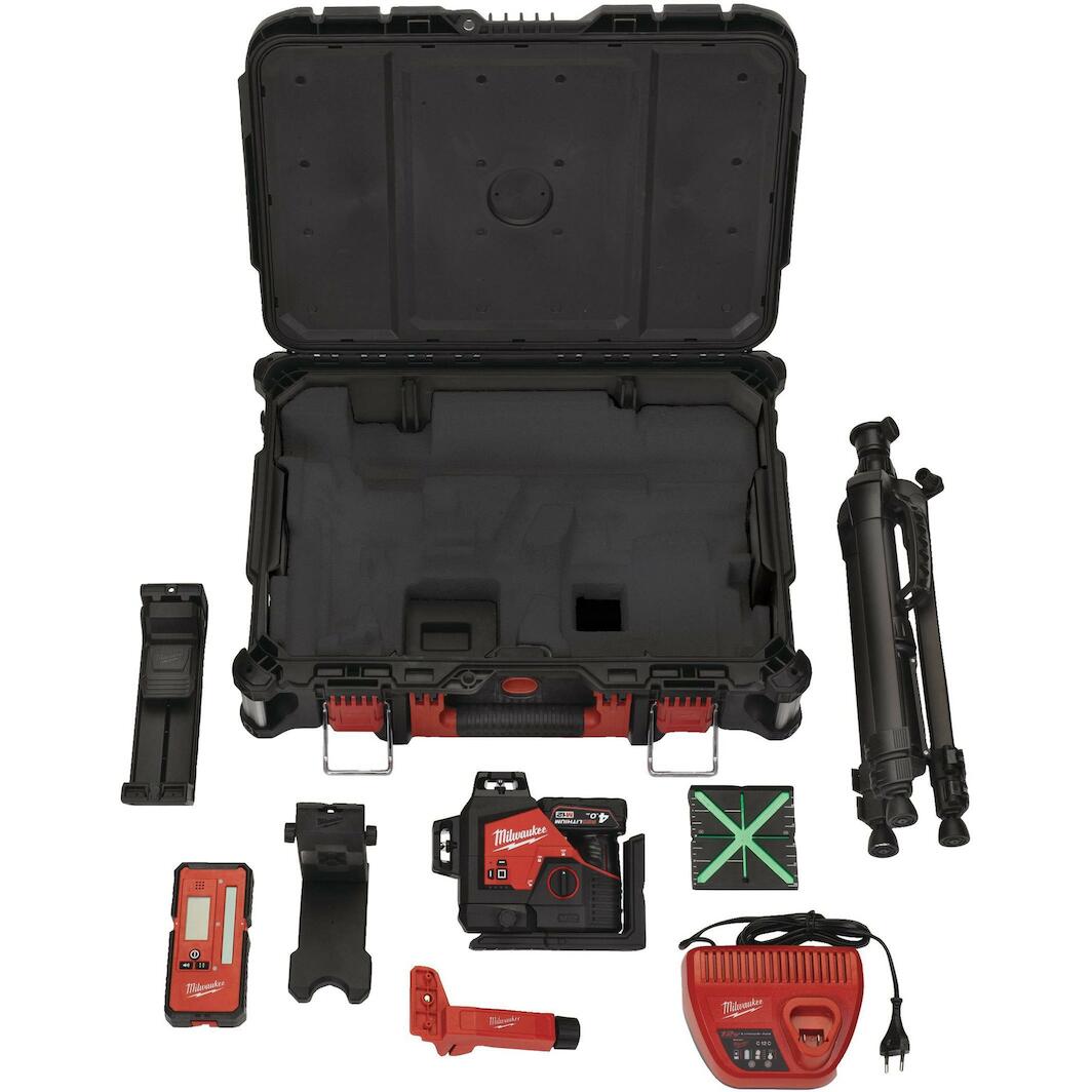 MILWAUKEE M12 3PLKIT-401P laser vert tridimensionnel sans fil avec ...