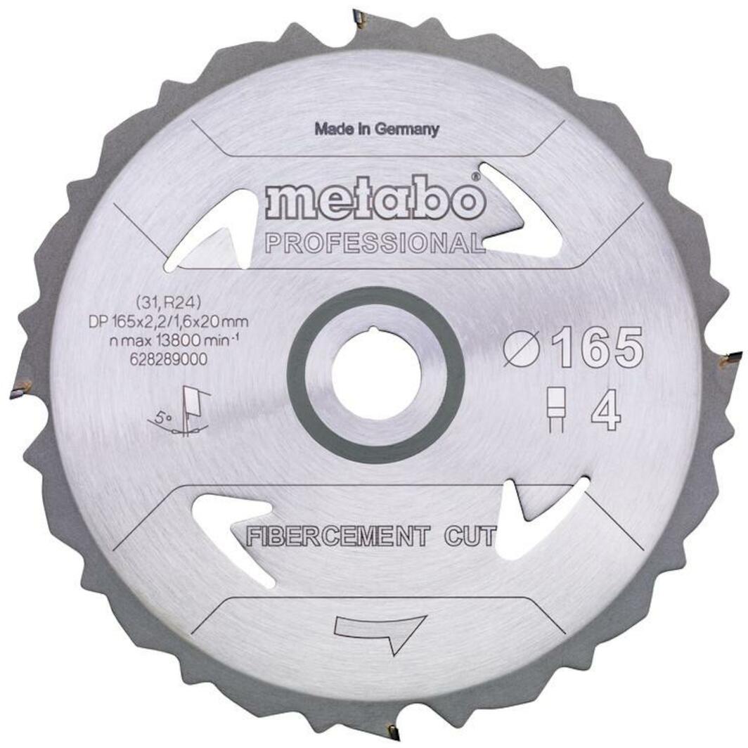 METABO 628289000 fiber cement cut - professional" saw blade, 165x20 Z4 ...