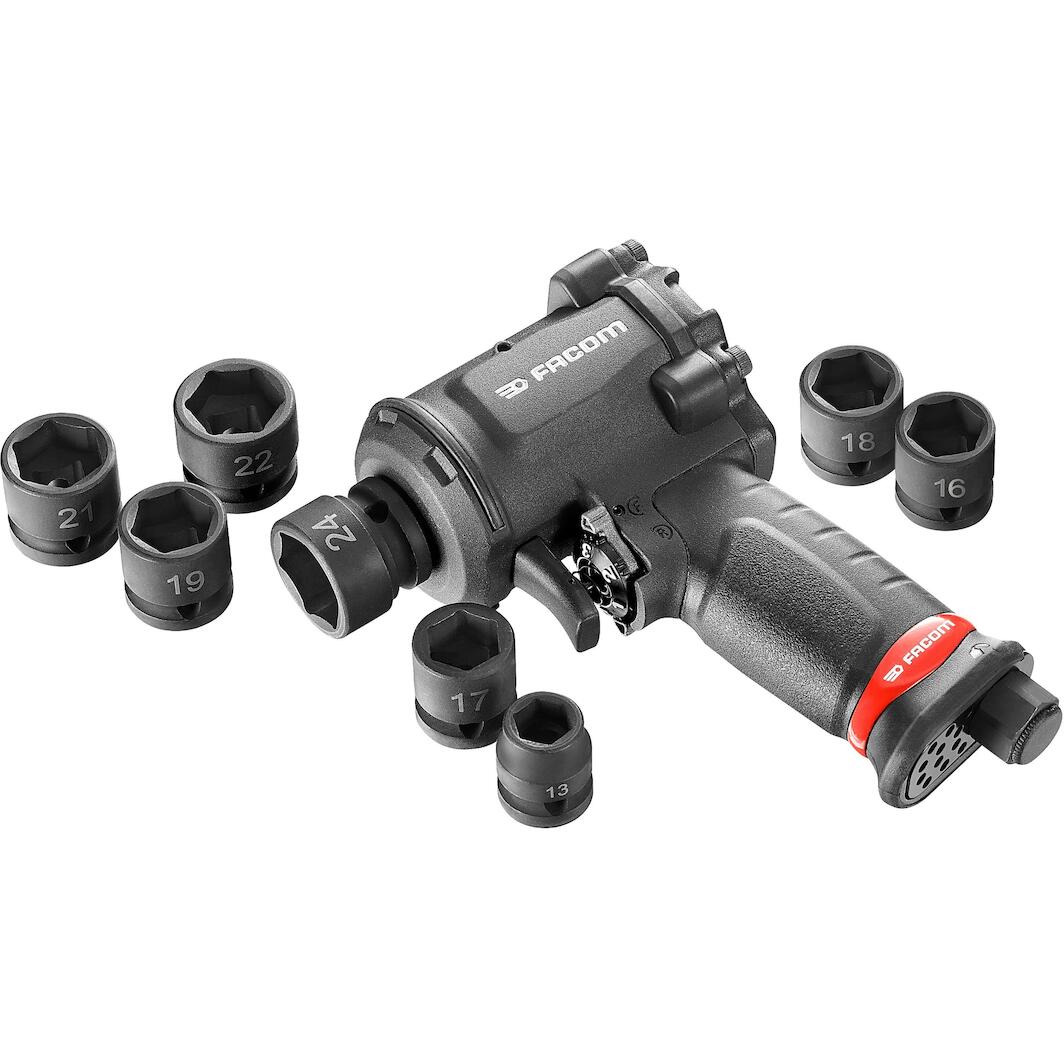 FACOM NSS.J8PB stubby impact socket set 1/2" hexagonal 9-piece ...