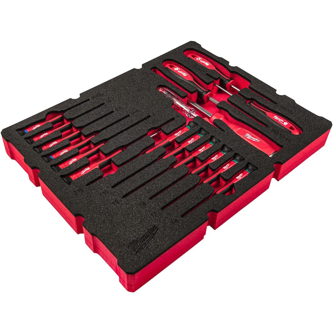 MILWAUKEE 4932493644 precision screwdriver set in foam inlay 17-piece ...