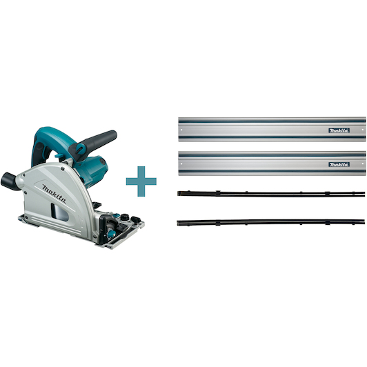 MAKITA SP6000J1 plunge-cut saw 165mm 1300W in MAKPAC + 2x guide rail 1 ...
