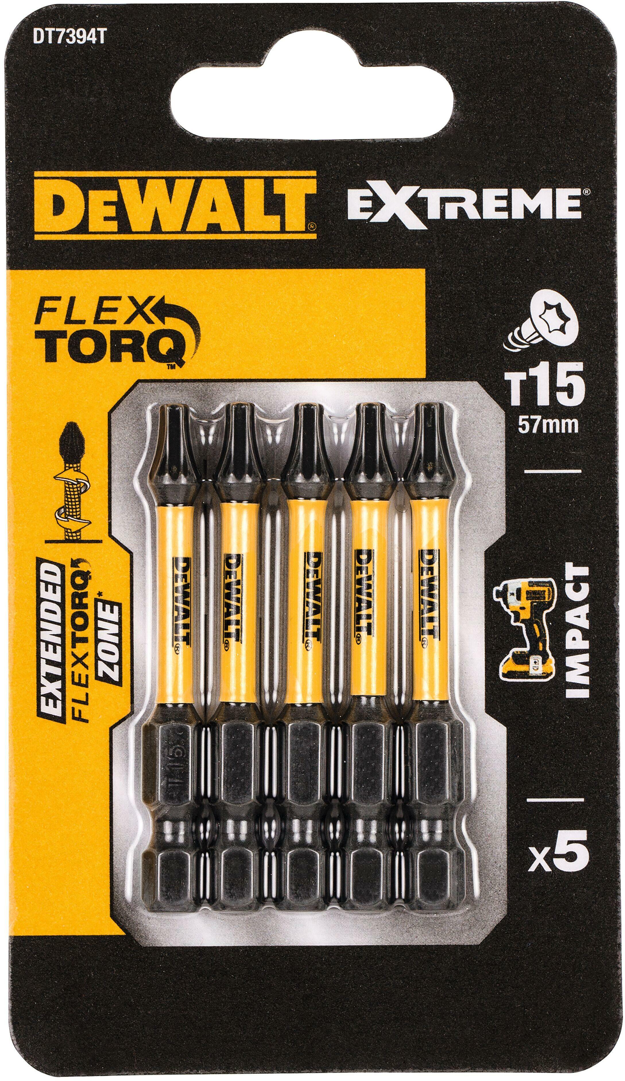 DEWALT DT7394T-QZ IMPACT screw bit Torsion 50mm Torx T15 (5 pcs) | Klium