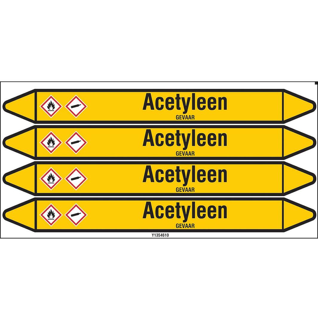 BRADY N004062 pipe marker for acetylene, with perforated arrows, with ...