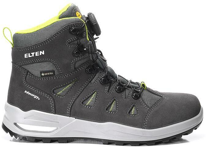 ELTEN Riley XXF BOA GTX ESD O2 WR CI safety shoe high (grey/lime ...