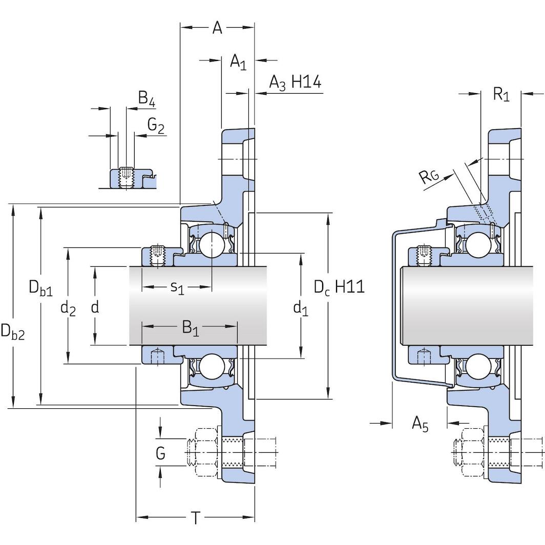 SKF FYTB 20 FM Y ball bearing unit with flange oval, d 20 mm, A 29.5 mm ...