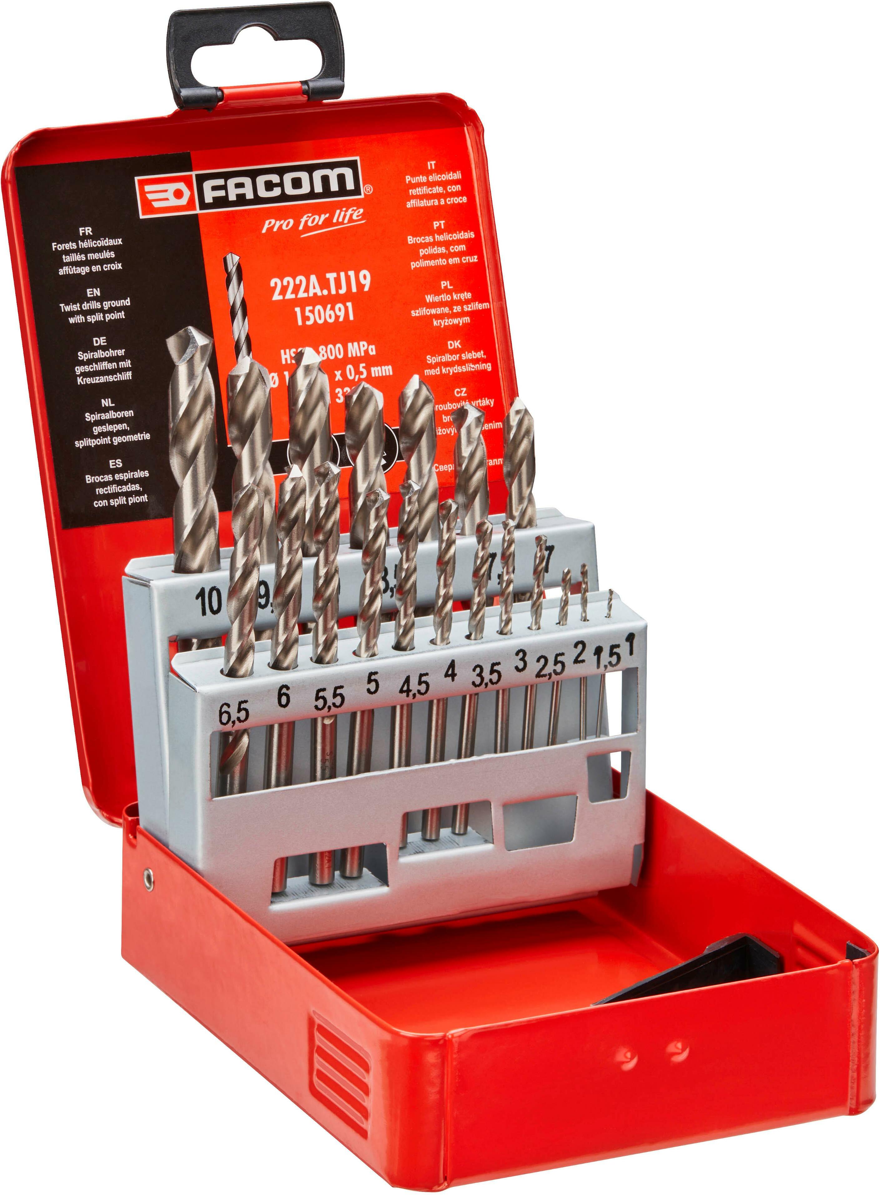 FACOM 222A.TJ19 sharpened drill set 19-piece | Klium