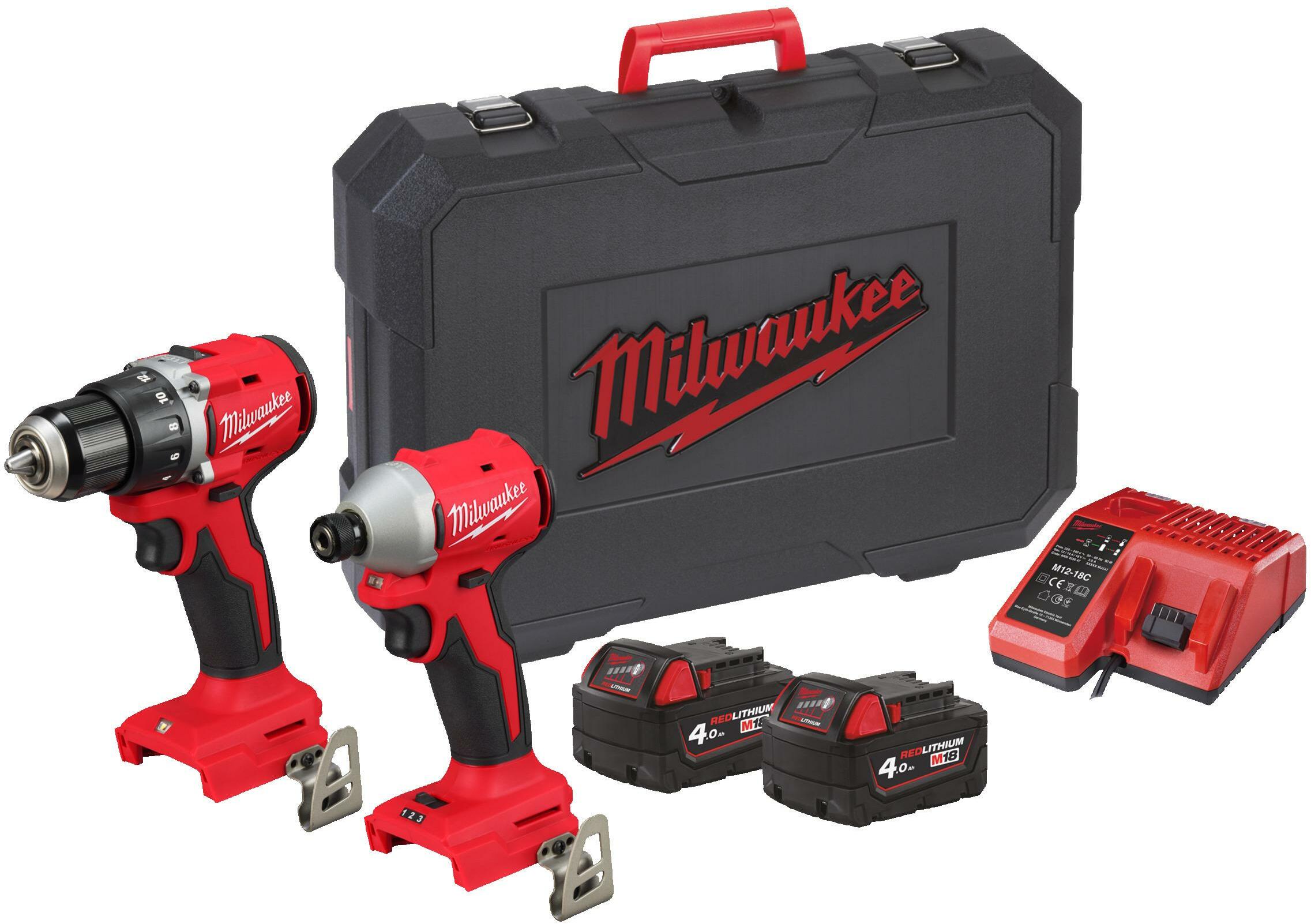 MILWAUKEE M18 BLCPP2B-402C 18V cordless machine set M18 BLDDRC + M18 ...