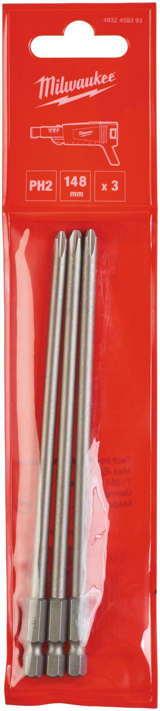 MILWAUKEE 4932459393 drywall screwdriver bit PH2 148 mm for M18 FSG (3 ...