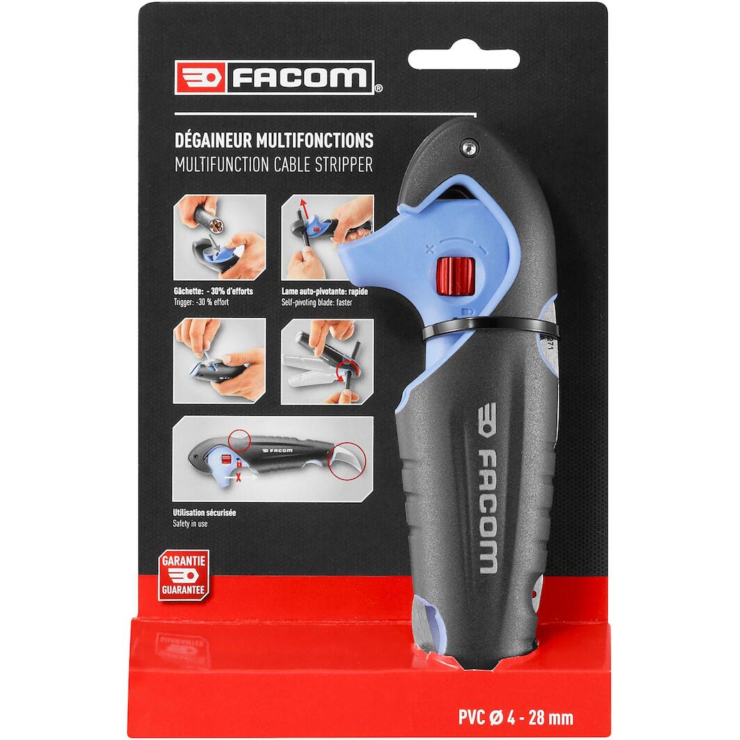 FACOM 872271PB mutlifunctional cable stripper for round PVC cables | Klium