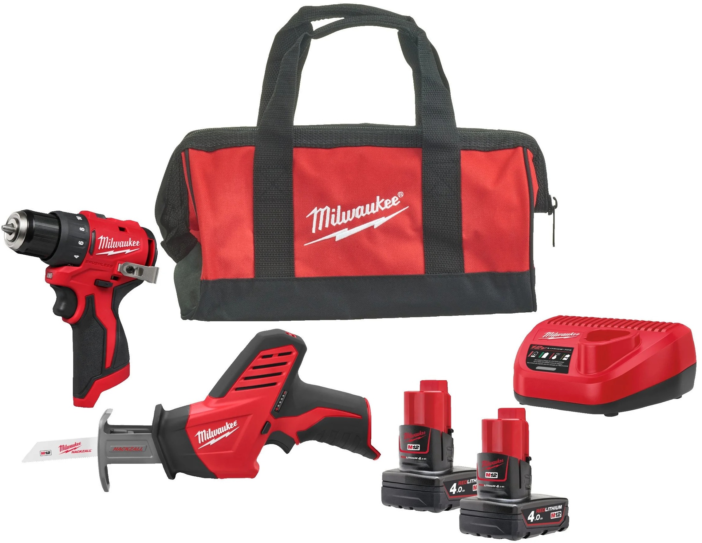 MILWAUKEE M12 BLPP2A-402B cordless machine set 2-piece BLDDRC + HZ in ...