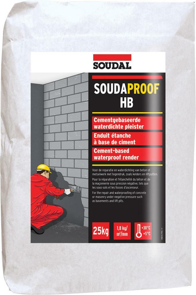 SOUDAL Soudaproof HB waterproof mortar grey in 25kg bag - 126818 | Klium