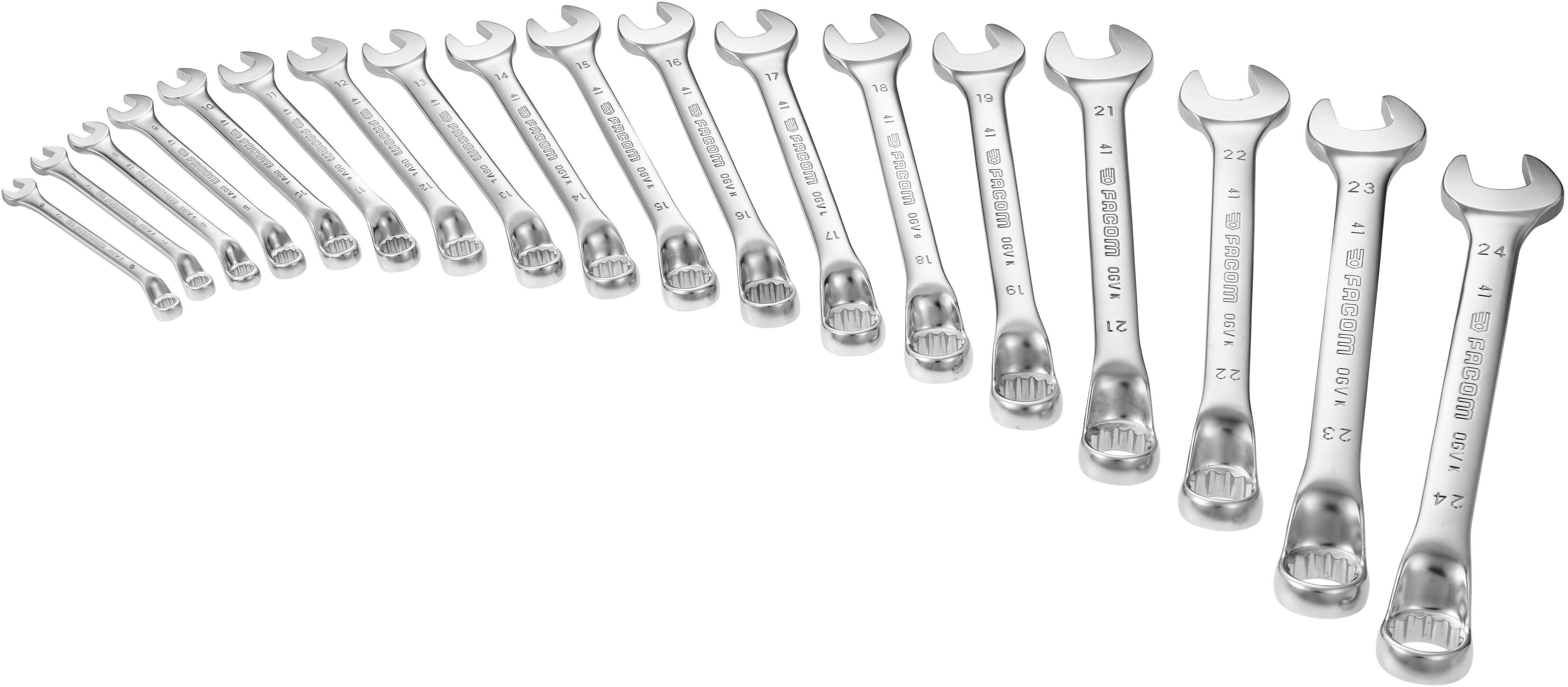 FACOM 41.JE18 recessed ring spanner set 6-24 mm in box 18-piece | Klium