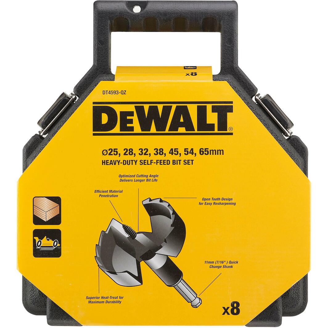 DEWALT DT4593-QZ wood drill set (25mm-65mm + extension piece 140mm) 8 ...
