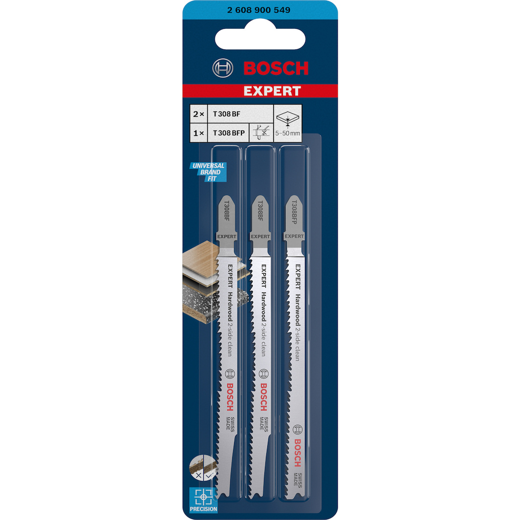 BOSCH 2608900549 Expert jigsaw blade set Hardwood 2-Side-Clean ...
