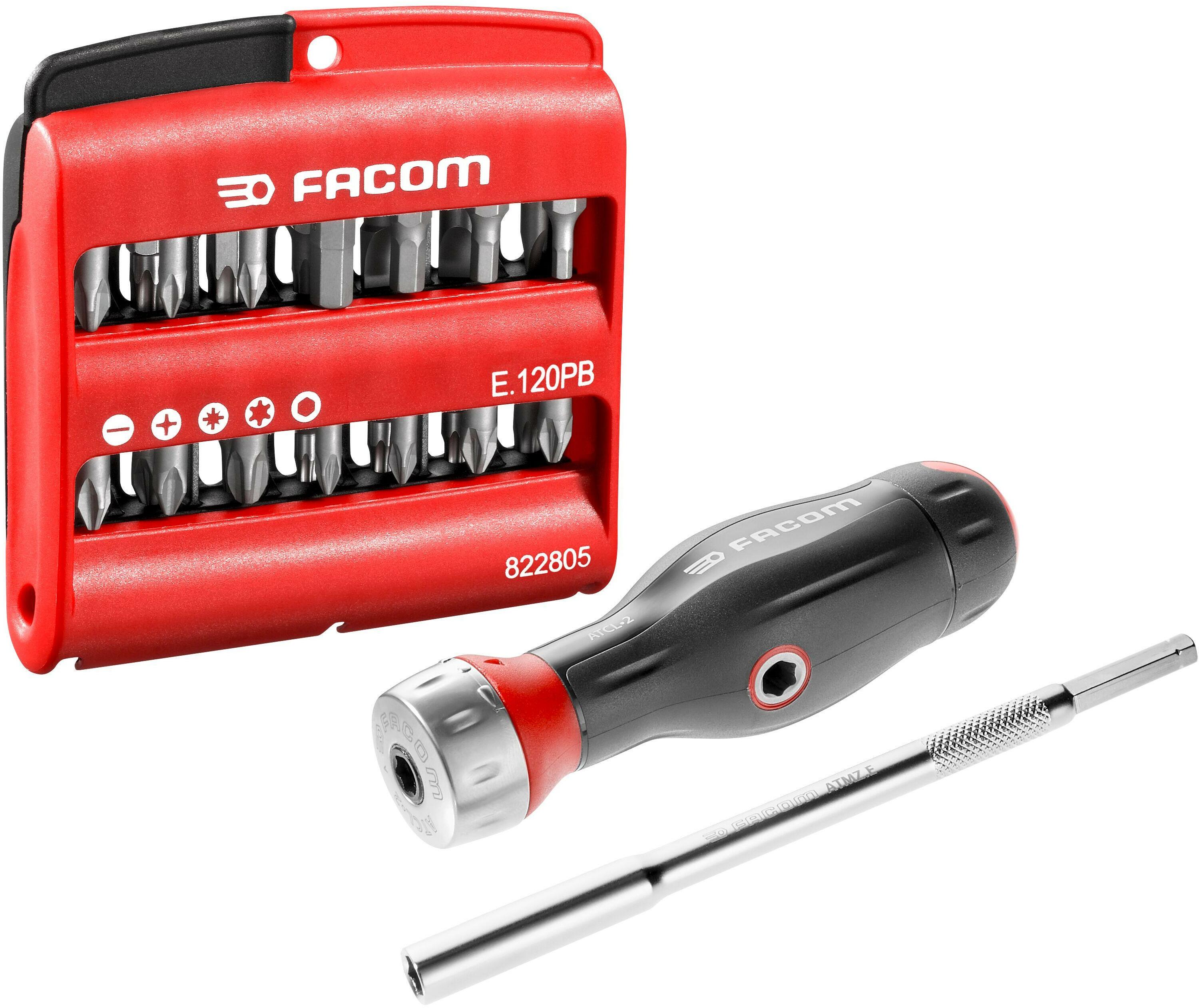 FACOM ATCL.2A2PB Protwist bit screwdriver with ratchet and t-handle ...