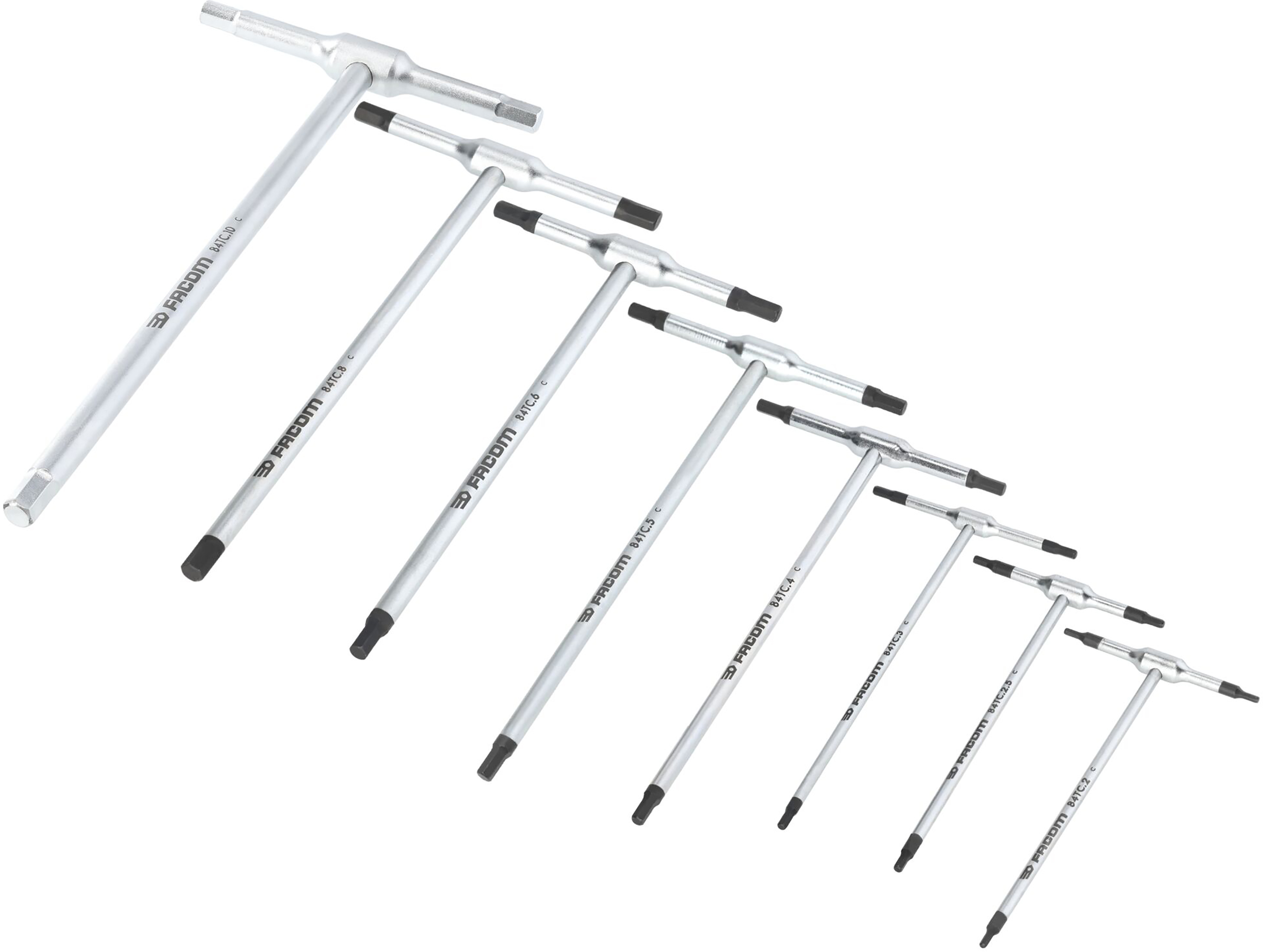 FACOM 84TC.J8PB Allen wrench set with T-handle 2-10mm 8-piece | Klium