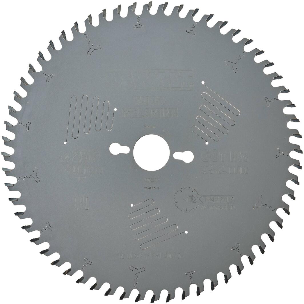 DEWALT DT4217-QZ circular saw blade 250x30x60T, hollow tooth, Positive ...