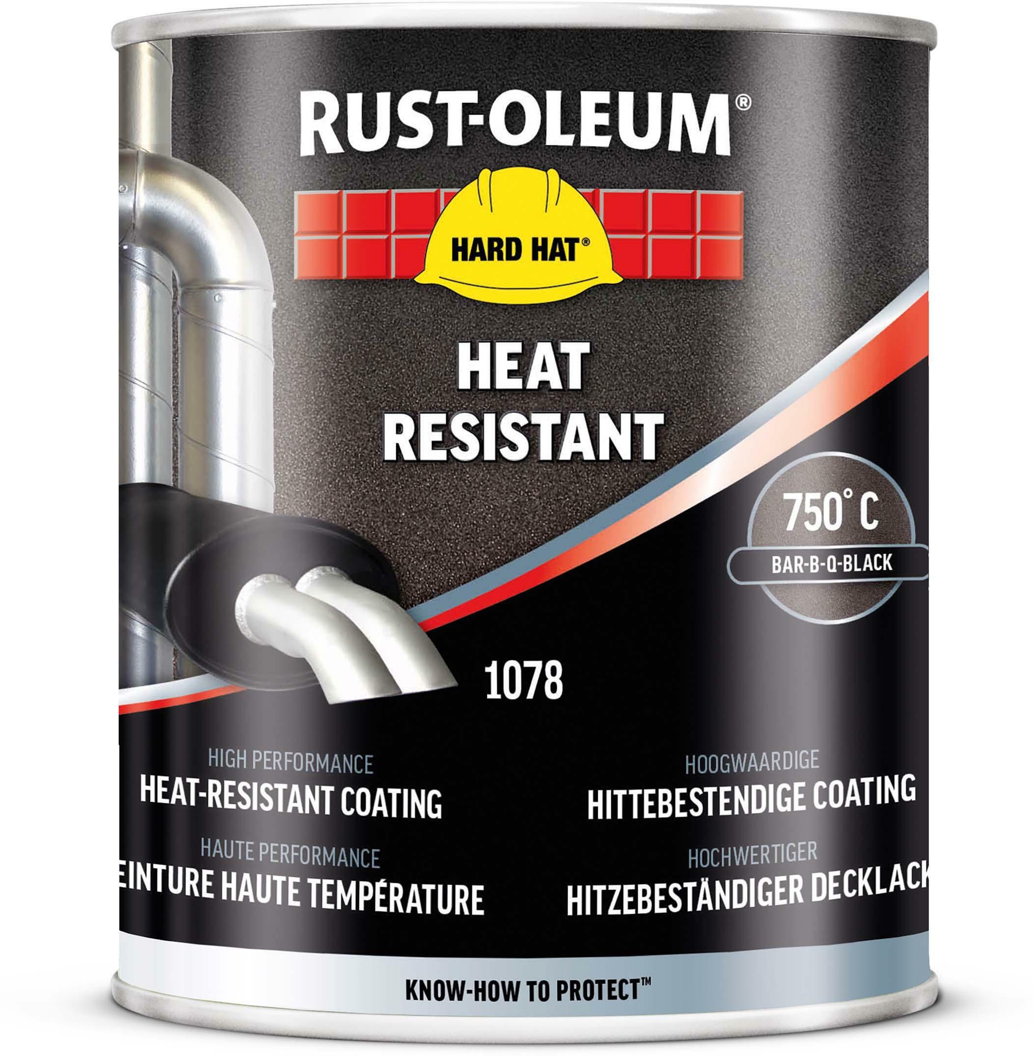RUST-OLEUM 1078.0.75 Hard Hat heat-resistant topcoat black 750°C 750ml ...