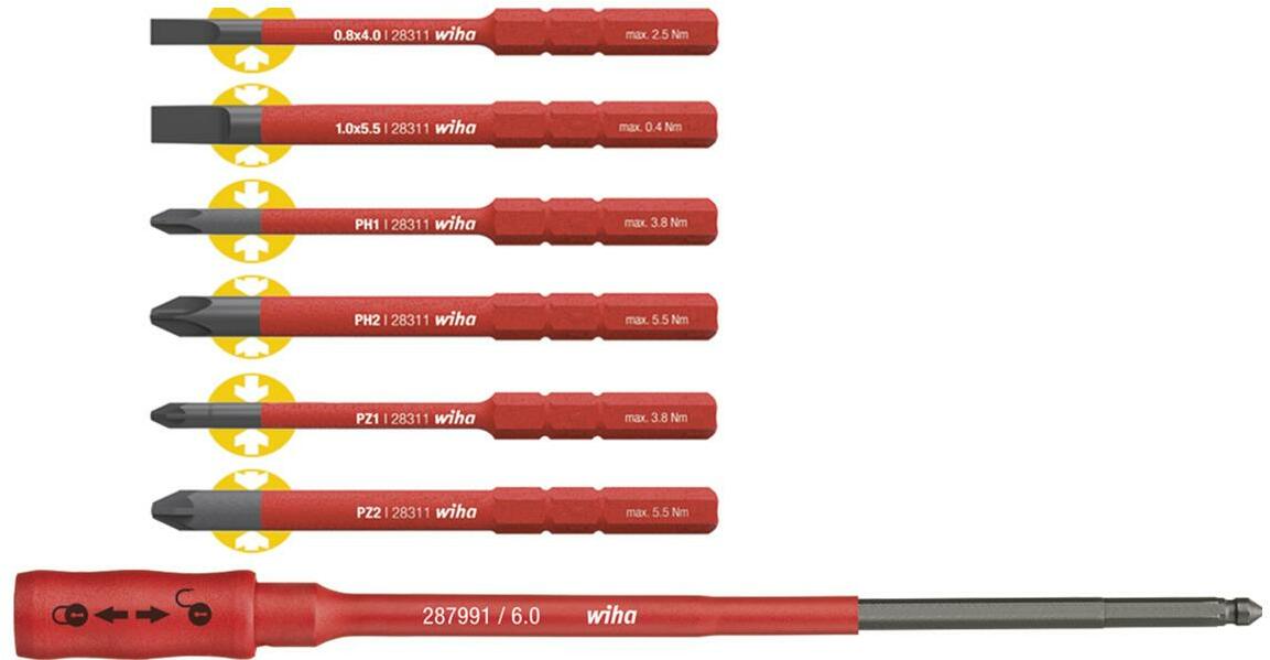 WIHA 2879B7 bit set slimBit electric assorted with slimBit holder 7-piece - 36079 | Klium