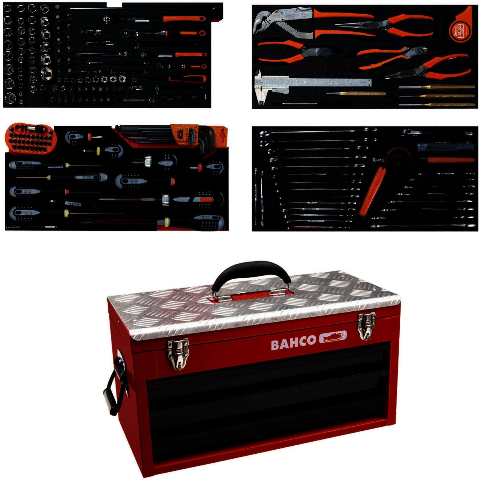 BAHCO 1483KHD3RB-FF3 metal tool box with 3 drawers, heavy-duty for ...