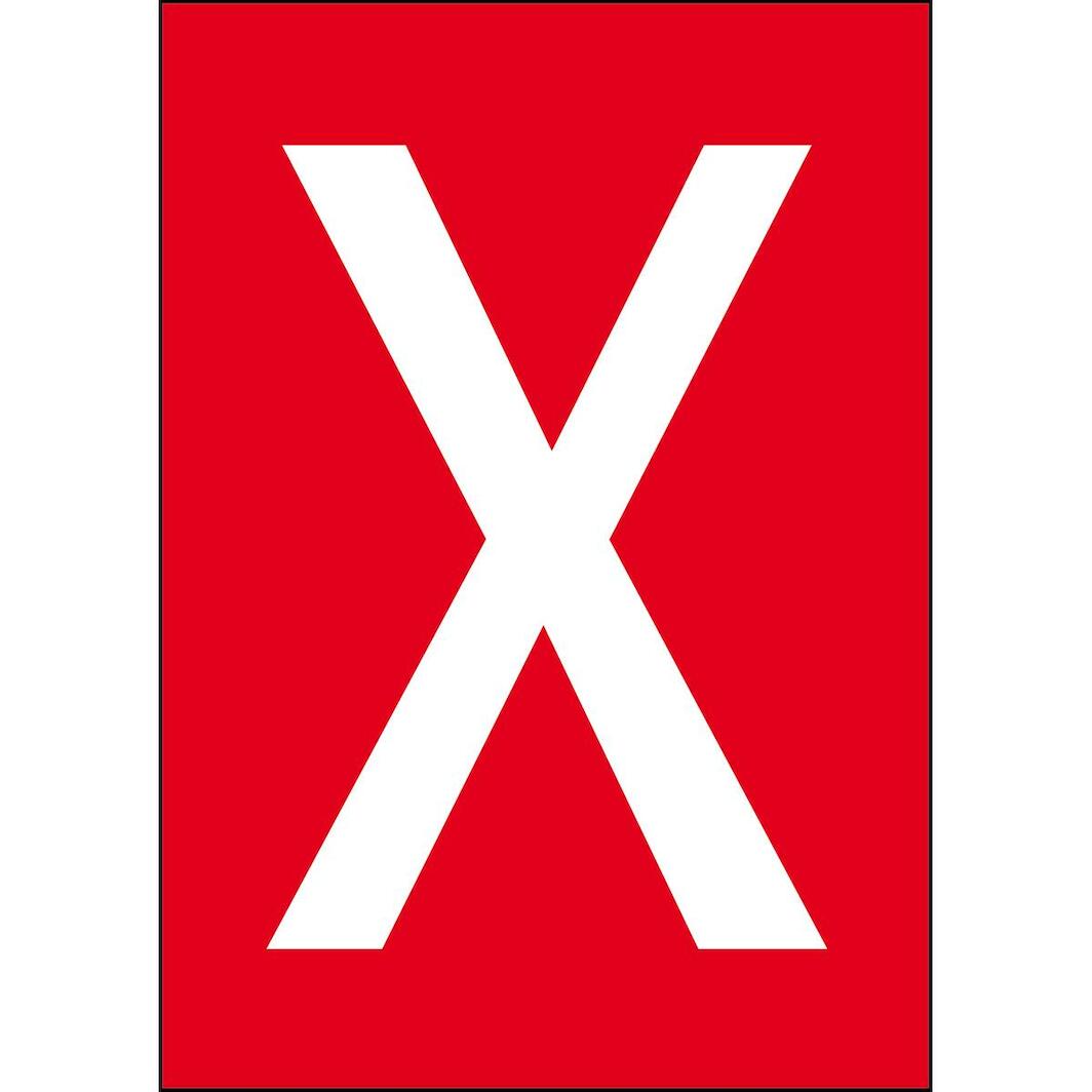 BRADY NL859A4RD-X label with letter X - DIN A4 format for permanent or ...