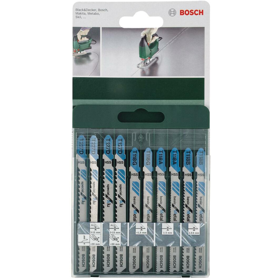 BOSCH 2609256745 jigsaw blade set T-shank T118A 10-piece | Klium