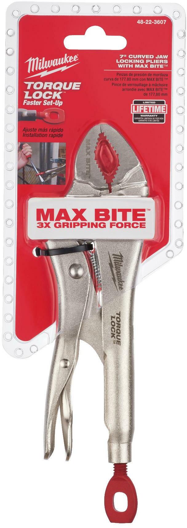 MILWAUKEE 4932471730 MAX BITE locking clamp 170 mm curved jaw | Klium