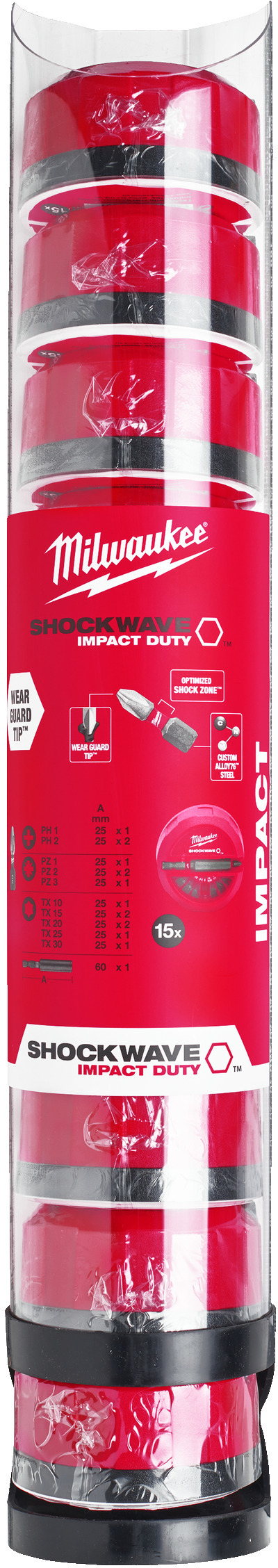 MILWAUKEE 4932430904 SHOCKWAVE IMPACT DUTY bit set in holder with puck ...