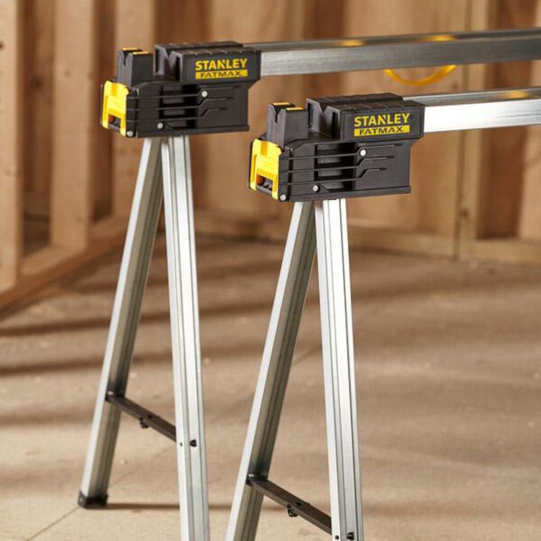 STANLEY FMST1-75763SB Fatmax folding sawhorse (pair) + 2 glue clamps ...