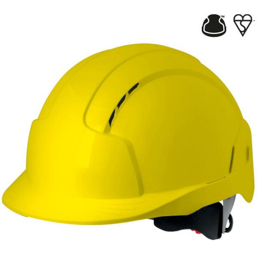 JSP EVOLite safety helmet with rotary knob yellow ventilated - AJB170 ...