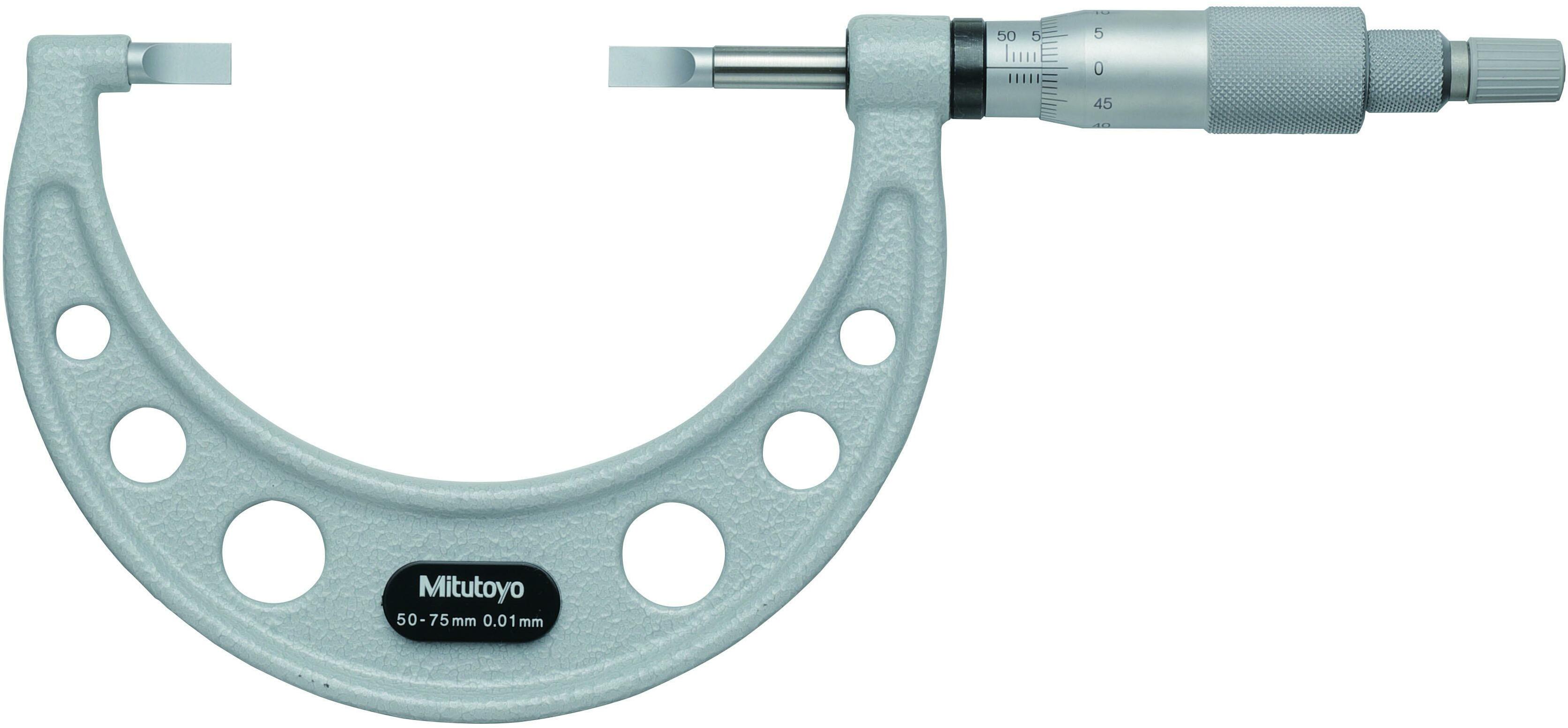 MITUTOYO 122-103-10 micrometer gauge with carbide knife jaws 50-75mm, 0 ...