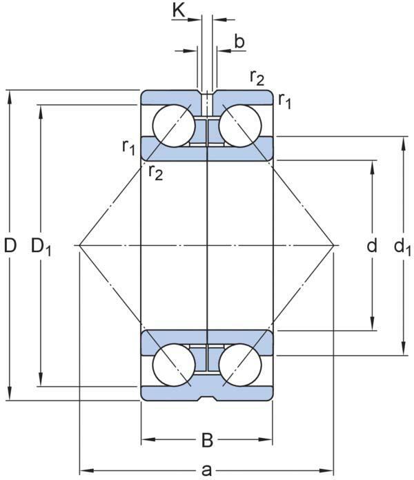 SKF 305283 D double-row angular contact ball bearing with split inner ...