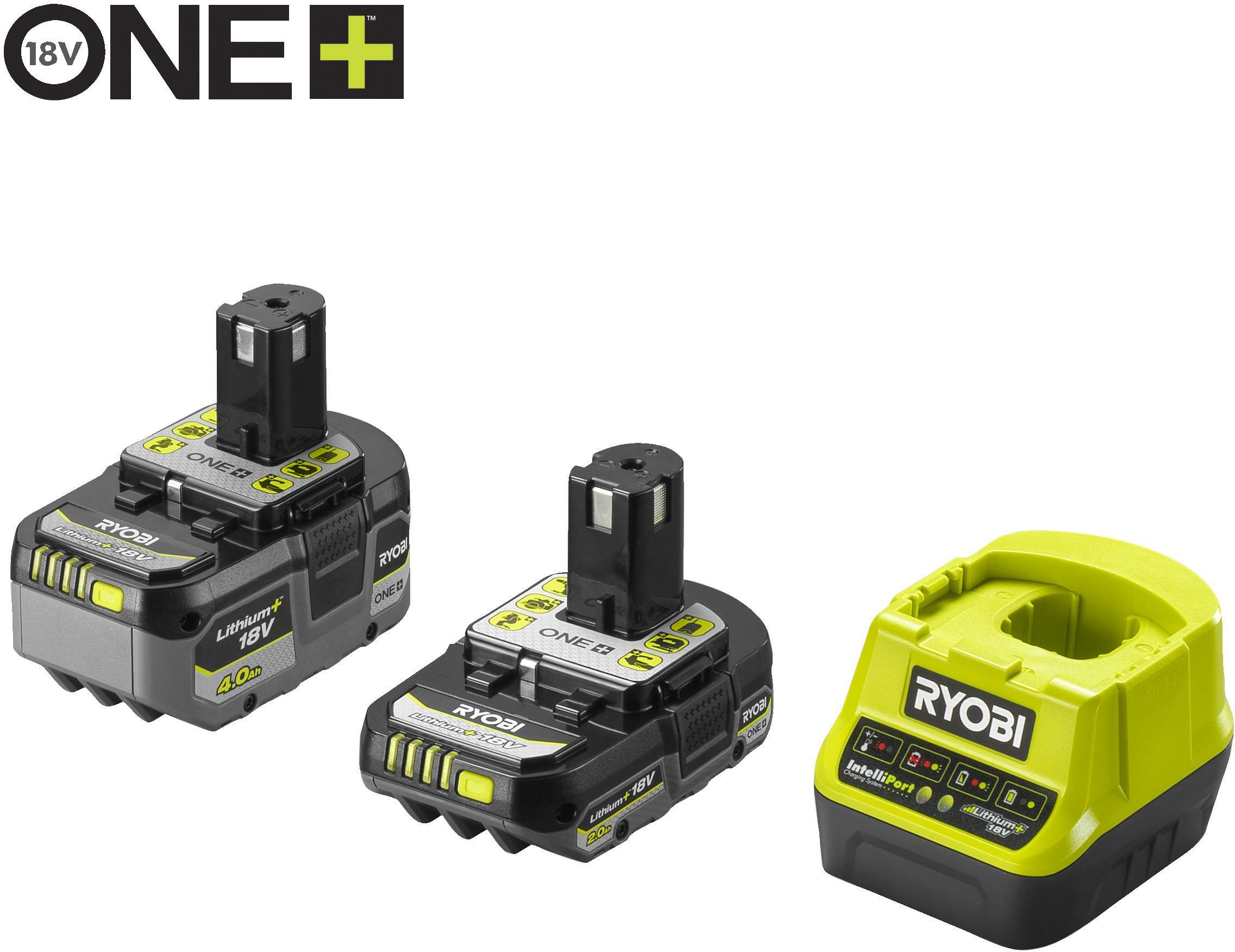 RYOBI RC18120-242X 18V ONE+ 1x 2.0Ah and 1x 4.0Ah Lithium+ batteries ...