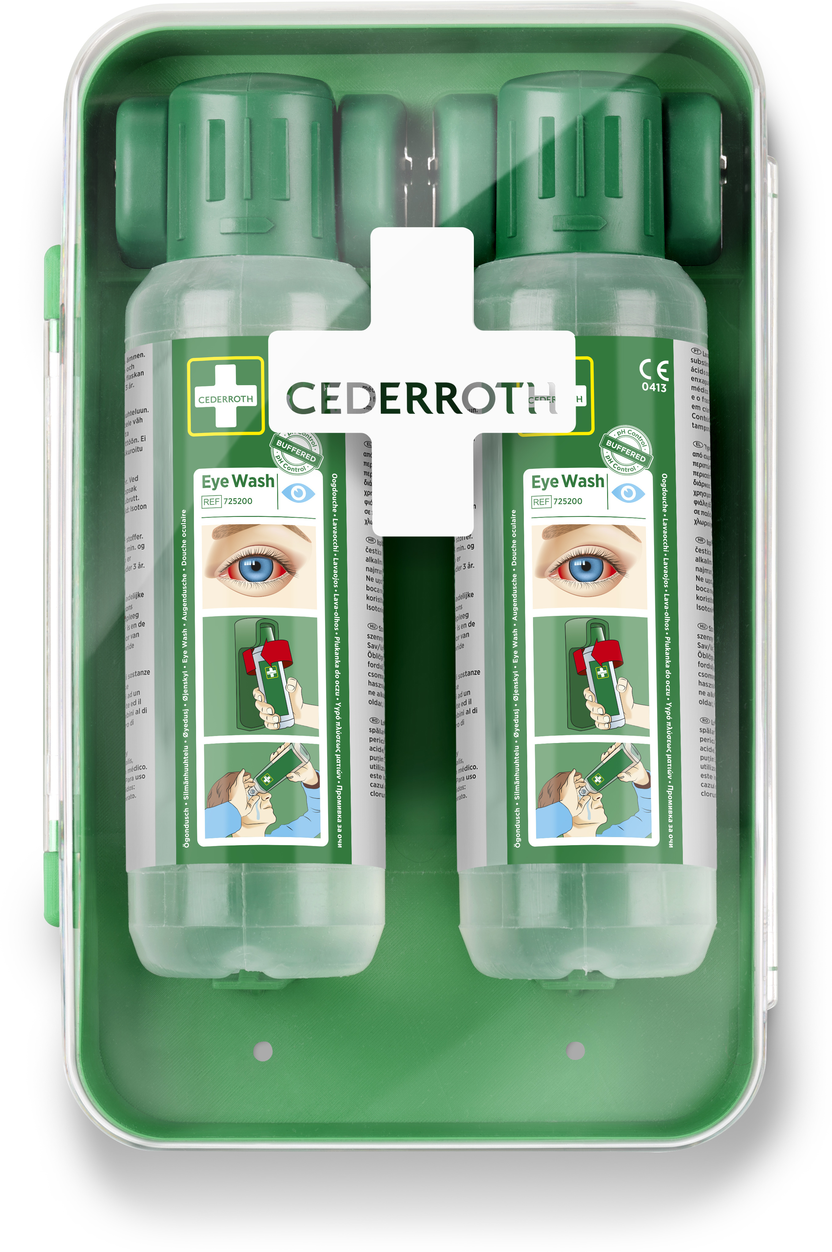 CEDERROTH 51011040 eye wash case with 2 bottles (500 ml) | Klium