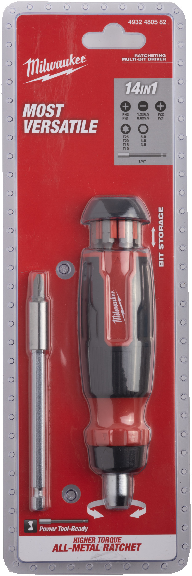 MILWAUKEE 4932480582 ratchet screwdriver multi-bit 14-in-1 | Klium