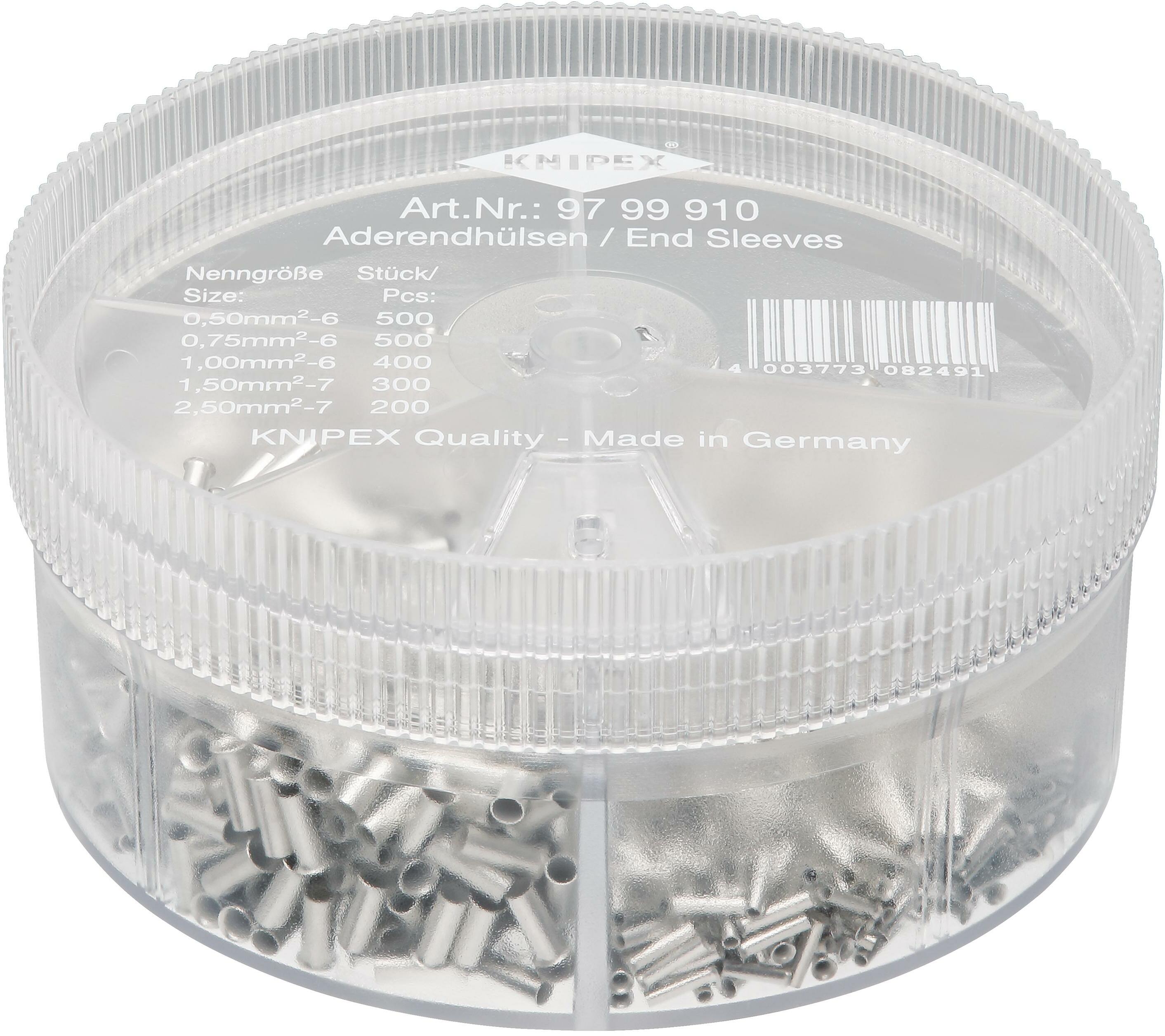 KNIPEX 97 99 910 assortment box with stripped wire end sleeves 0.5 - 2. ...