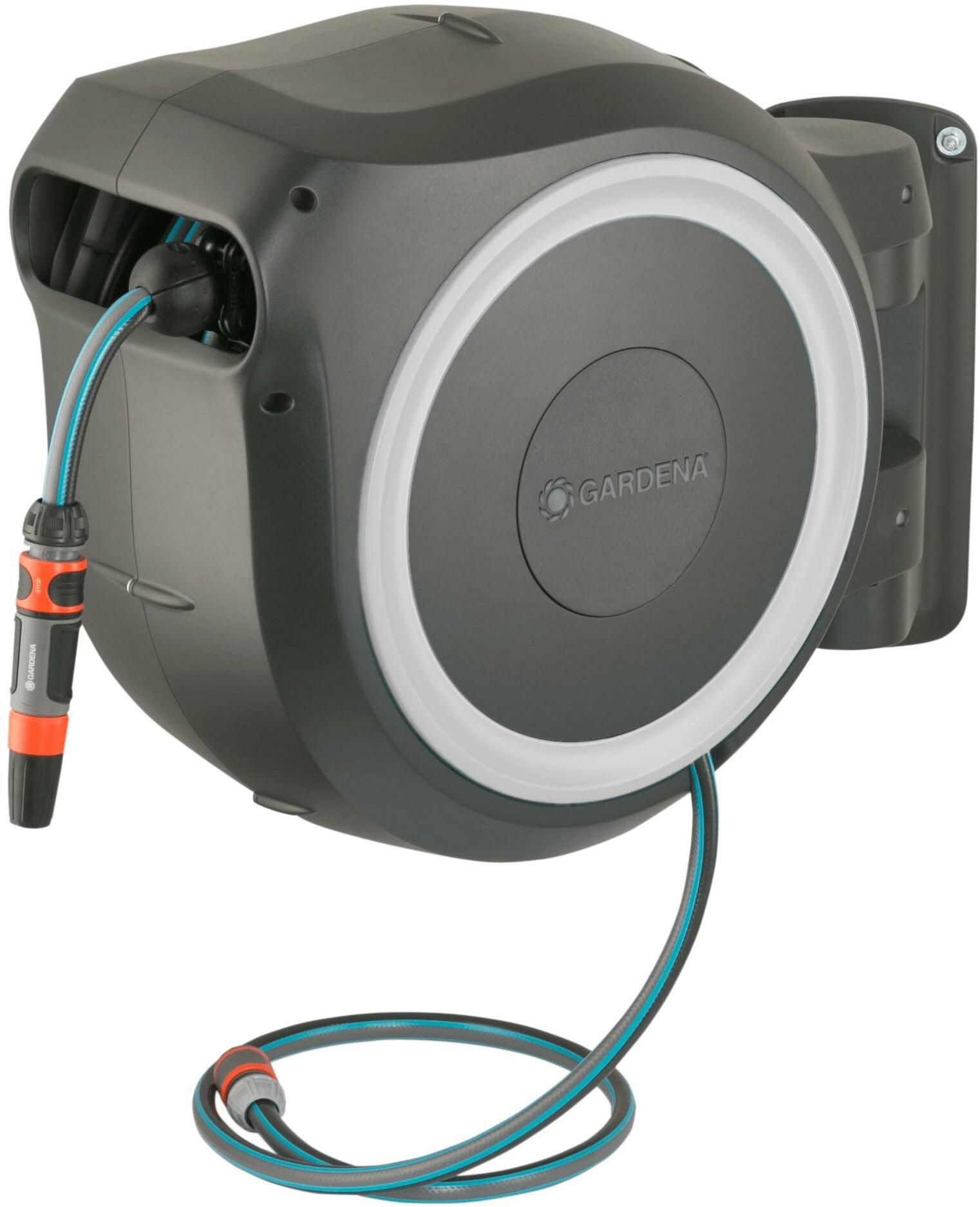 Gardena retractable hose reel store
