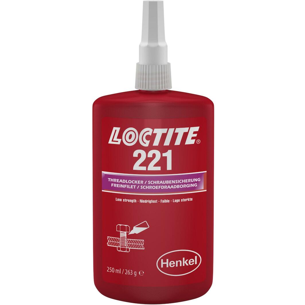 LOCTITE 221 low-strength, low-viscosity threadlocker (250 ml bottle ...