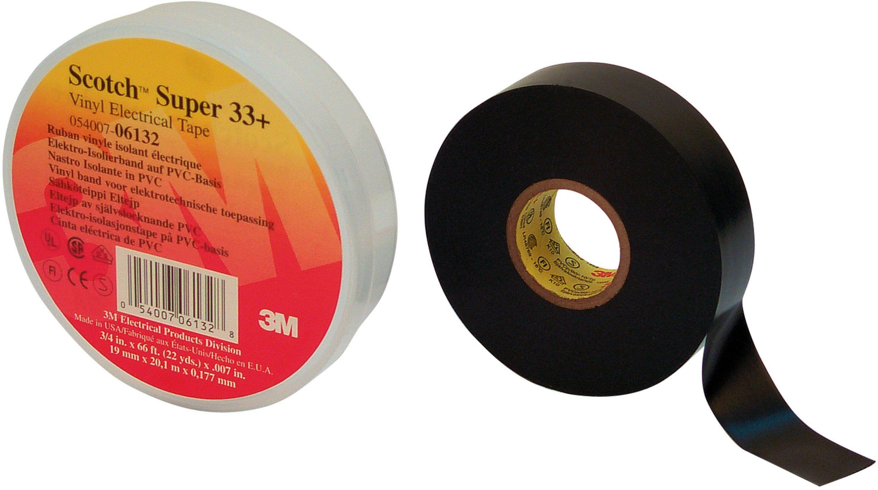 3M - SCOTCH SUPER 33+ premium PVC tape black 19 mm x 33 m - 7000057831 ...