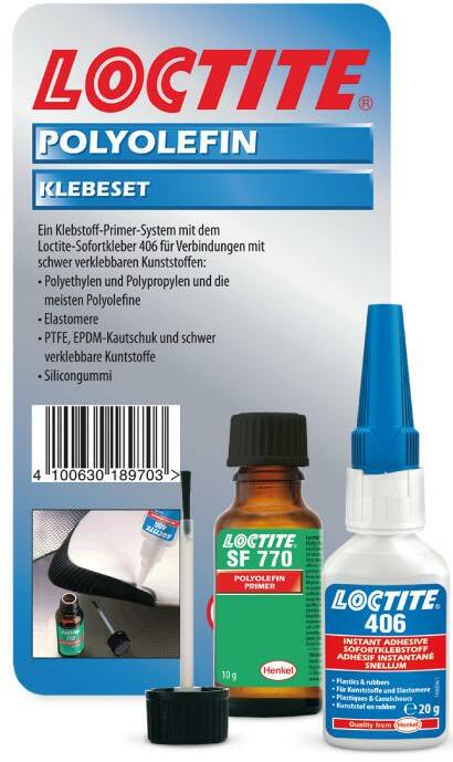 LOCTITE 406 / SF 770 polyolefin kit (20g + 10g bottle) - 2732333 | Klium