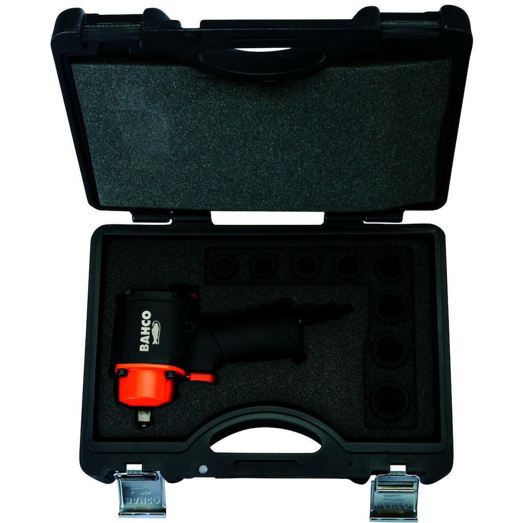 BAHCO BPC813K1 pneumatic screwdriver set 1/2" mini with extra short ...