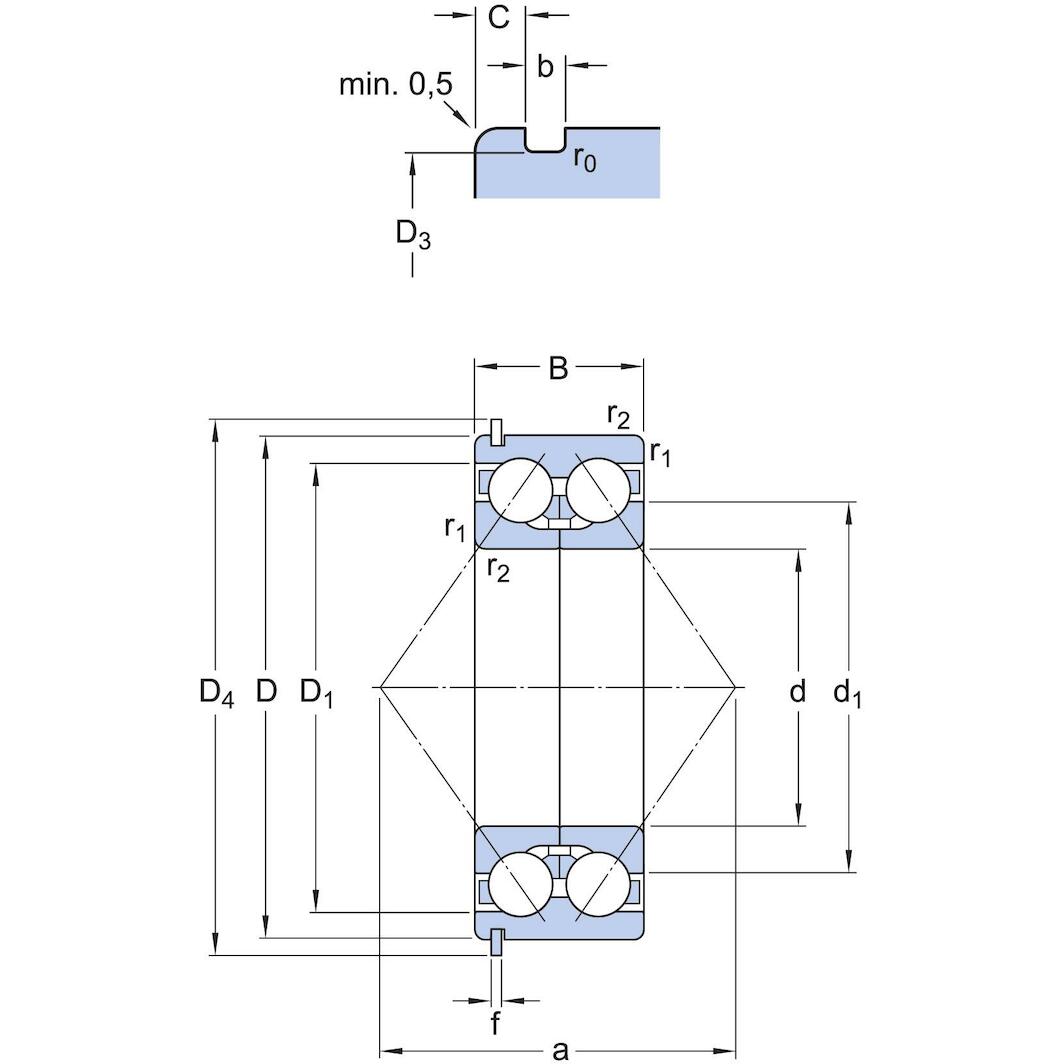 SKF 3313 DNRCBM double-row angular contact ball bearing 65 x 140 x 58.7 ...