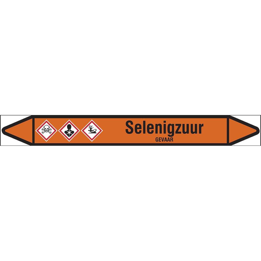 BRADY N006556 pipe marker for selenic acid, with perforated arrows ...