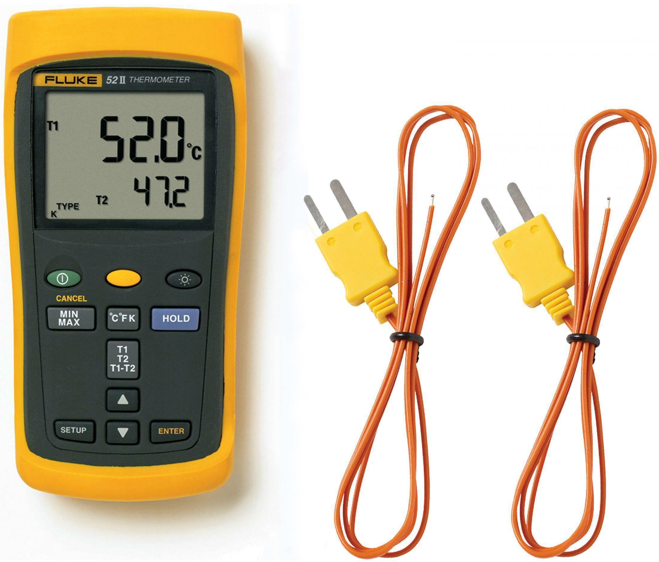 FLUKE 52-2 digital thermometer 50Hz with 2 channels - 1281139 | Klium