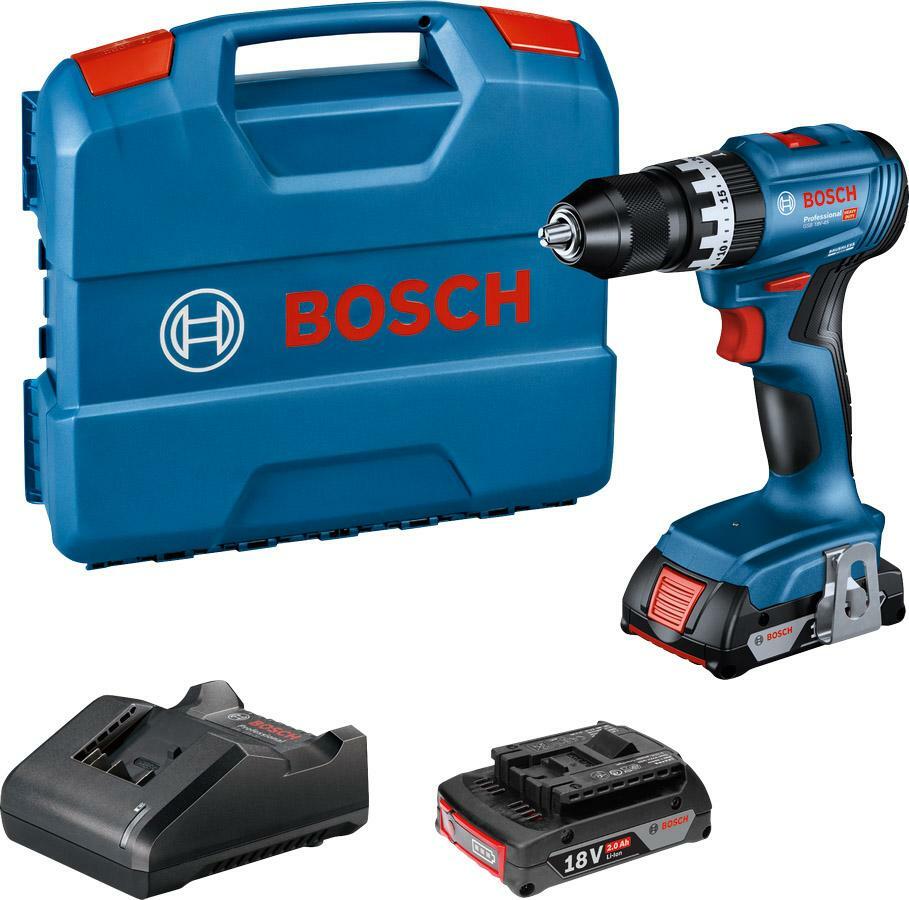 BOSCH GSB 18V-45 marteau perforateur sans fil en L-Case (2x 2.0Ah ...