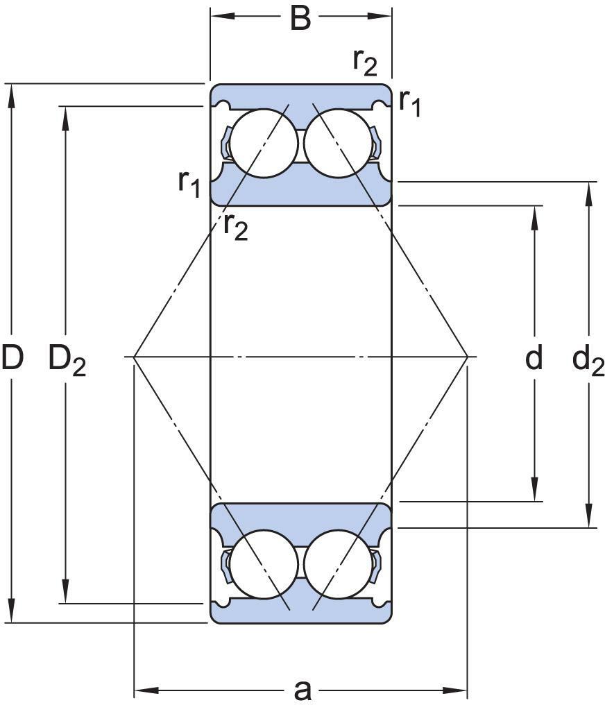 SKF 3313 A/C3 double-row angular contact ball bearing 65 x 140 x 58.7 ...